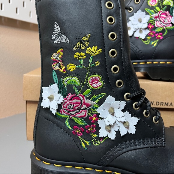 Dr. Martens | Shoes | Dr Martens 49 Bloom Tall Calf Floral Combat Boots ...